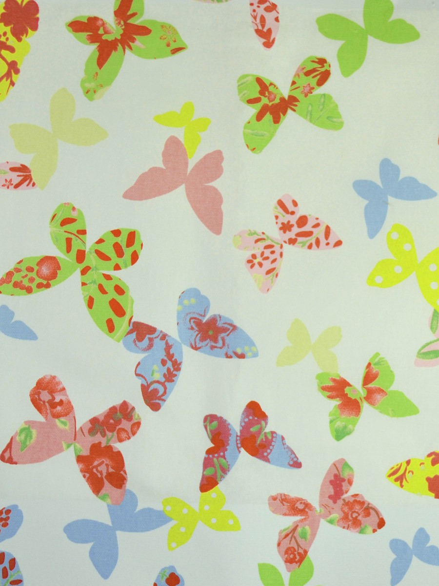 Alamere Butterflies Printed Versatile Pleat Ready Made Cotton Curtain