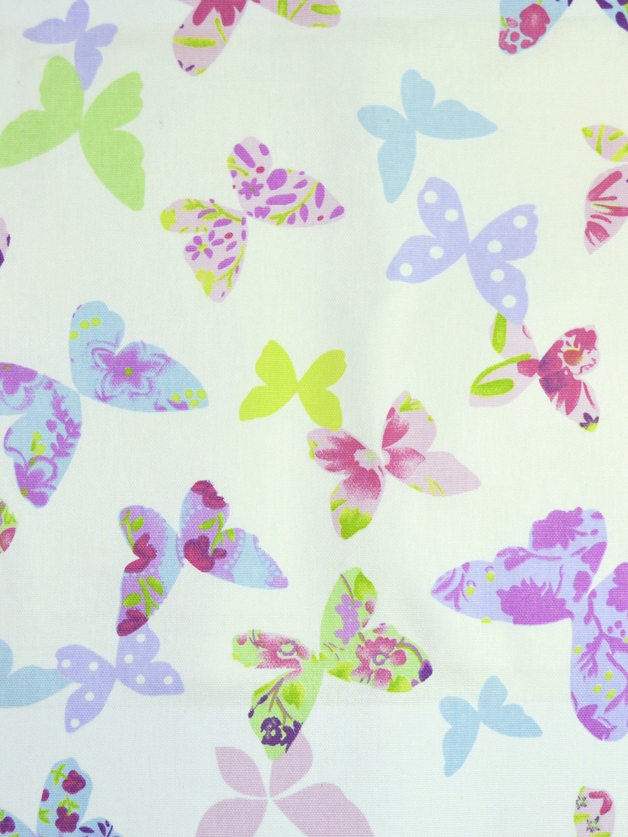 Alamere Butterflies Printed Versatile Pleat Ready Made Cotton Curtain