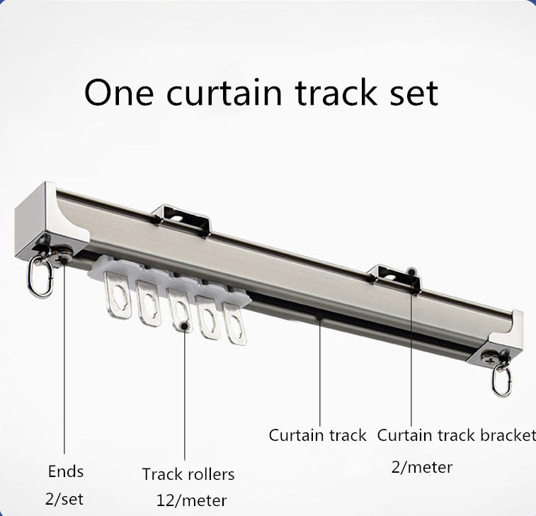 CHR103 White Champagne Silent Gliss Single/Double Curtain Rails ...