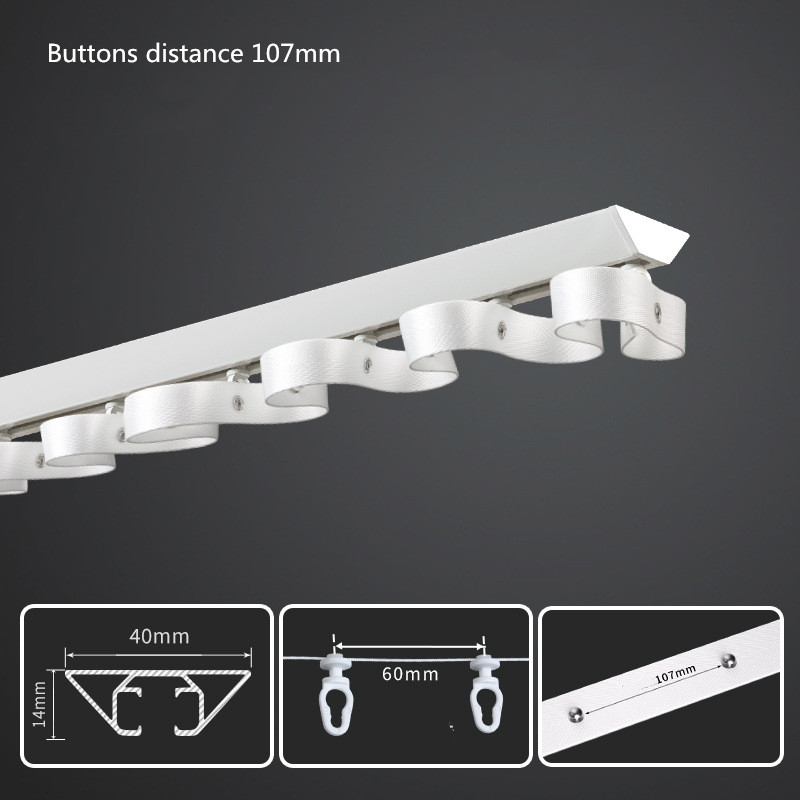 Custom Double S Fold Curtain Tracks Ceiling Mount White Black Warrego ...