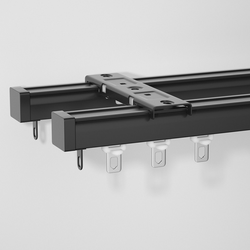 CHR19 Thick Small Ivory Black Curtain Tracks Ceiling/Wall Mount ...