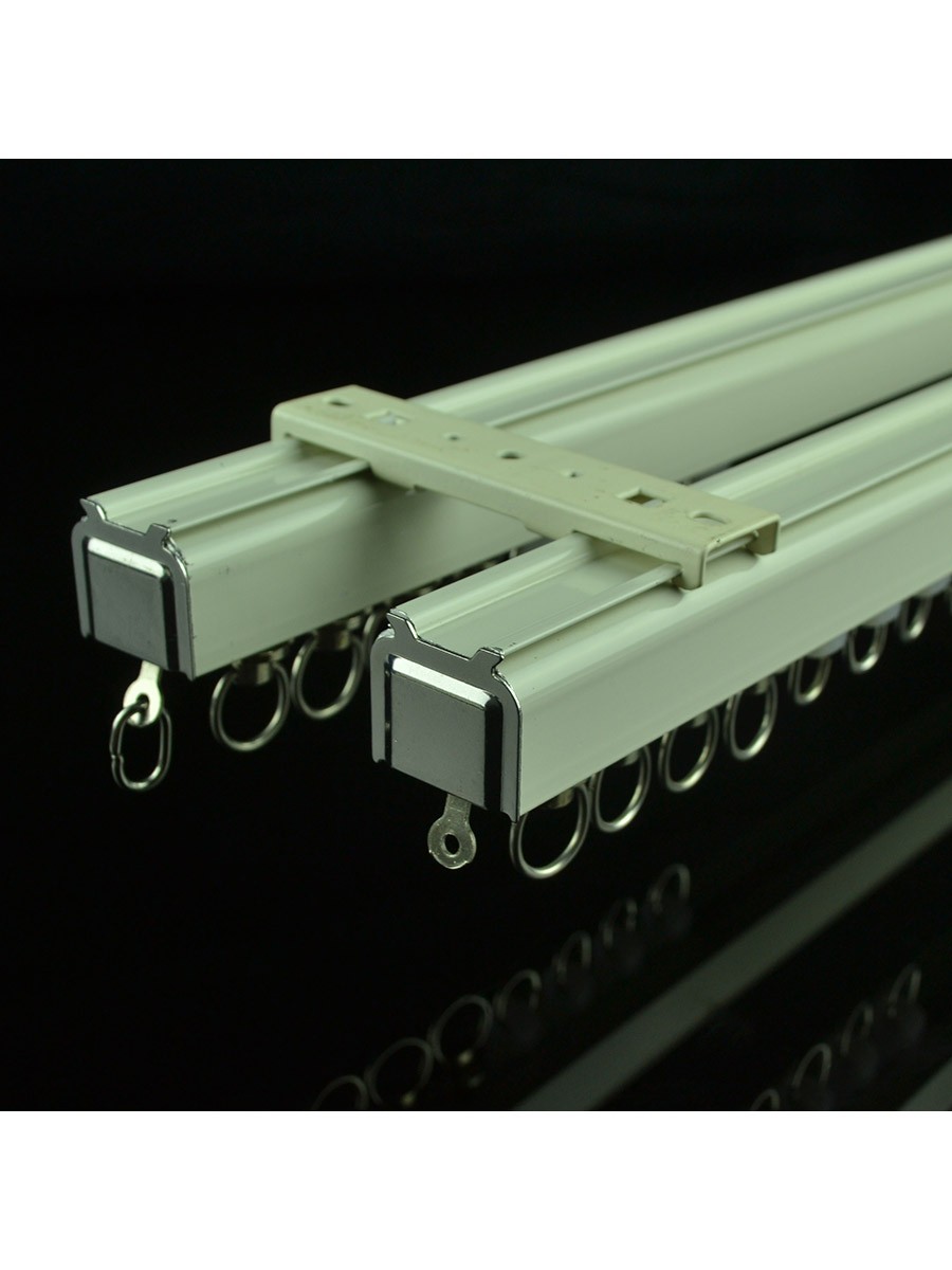 CHR8122 Ivory Double Curtain Tracks Ceiling Mount or Wall Mount Curtain ...