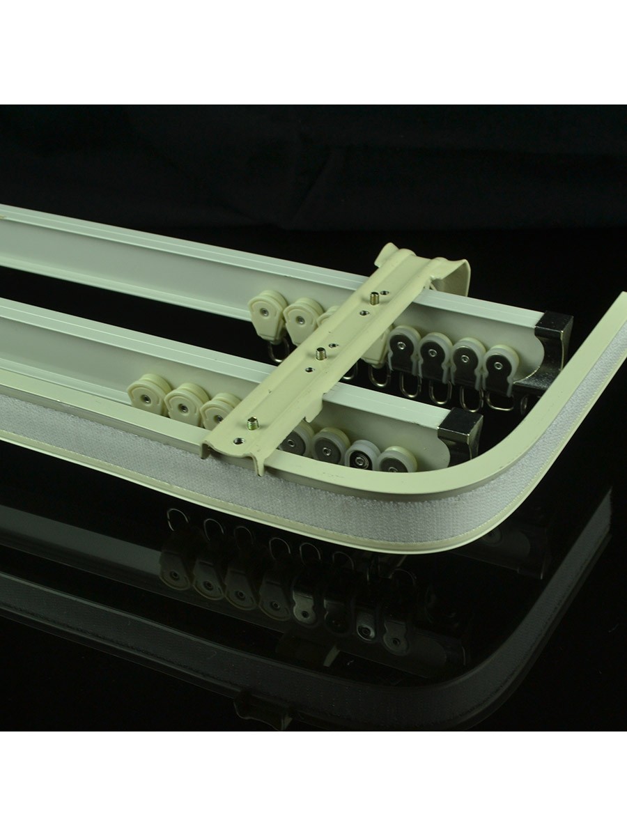 CHR8224 Ivory Bendable Triple Curtain Tracks/Rails with Valance Track ...
