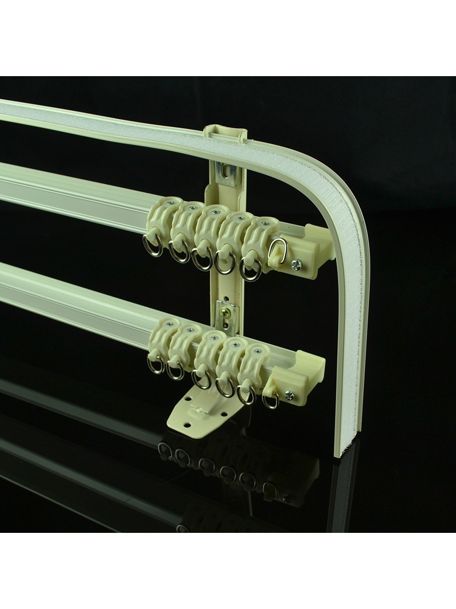 CHR8324 Ivory Bendable Triple Curtain Tracks/Rails with Valance Track ...