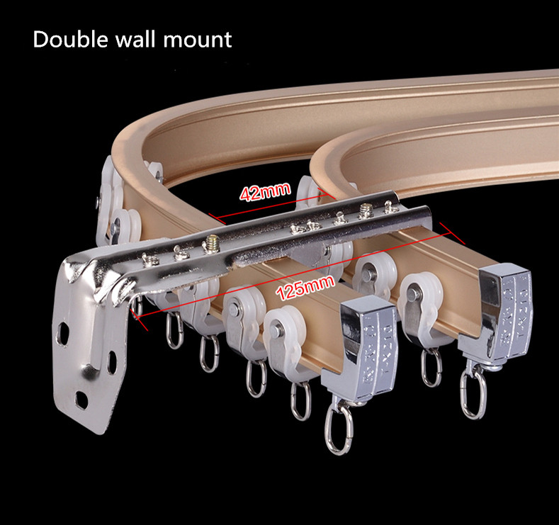 CHRY33 Ceiling/Wall Heavy-Duty Aluminium Bay Window Curtain Tracks ...