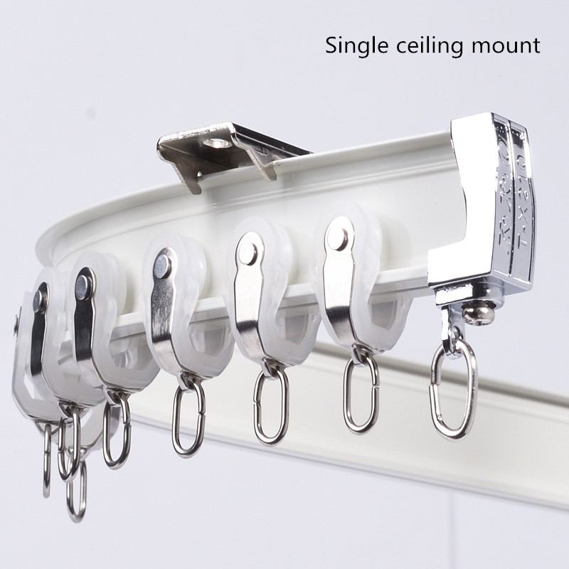 CHRY33 Ceiling/Wall Heavy-Duty Aluminium Bay Window Curtain Tracks ...