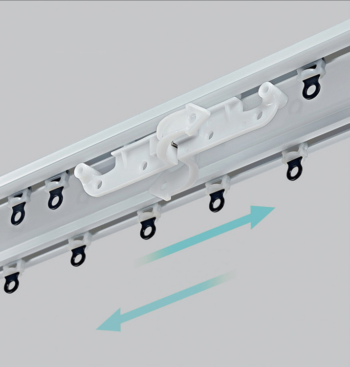 CHRY36 White/Black Concealed Aluminium Ceiling Double Curtain Tracks ...