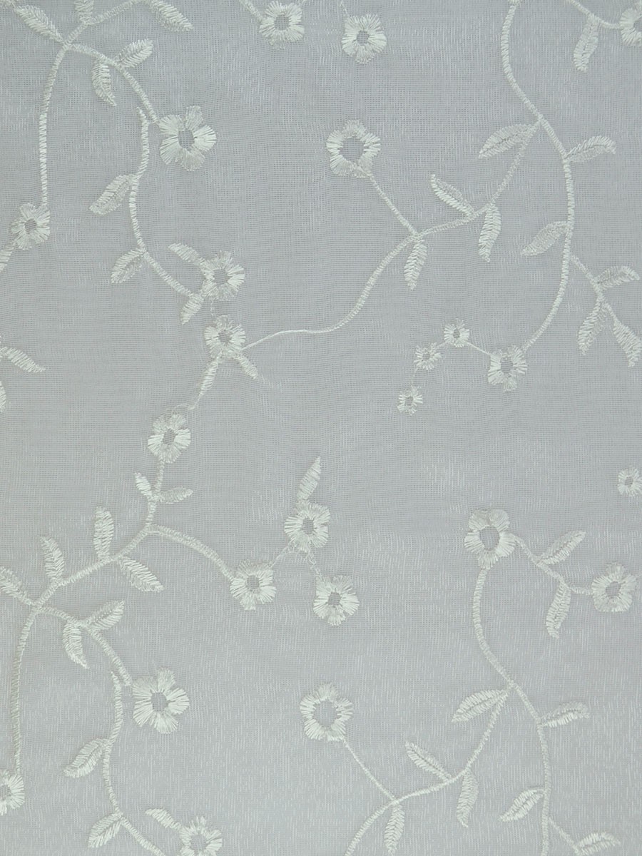 Elbert Branch Floral Embroidered Sheer Fabric Sample