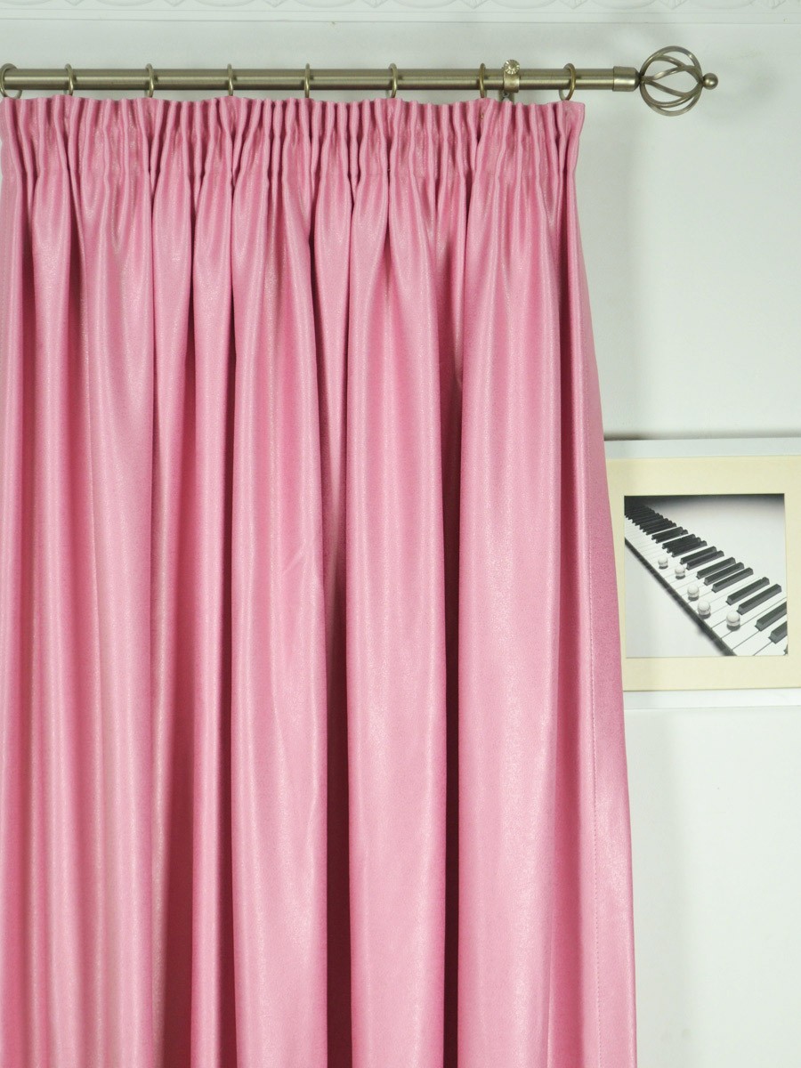 Extra Wide Swan Pink and Red Solid Pencil Pleat Curtain 100 Inch - 120 ...