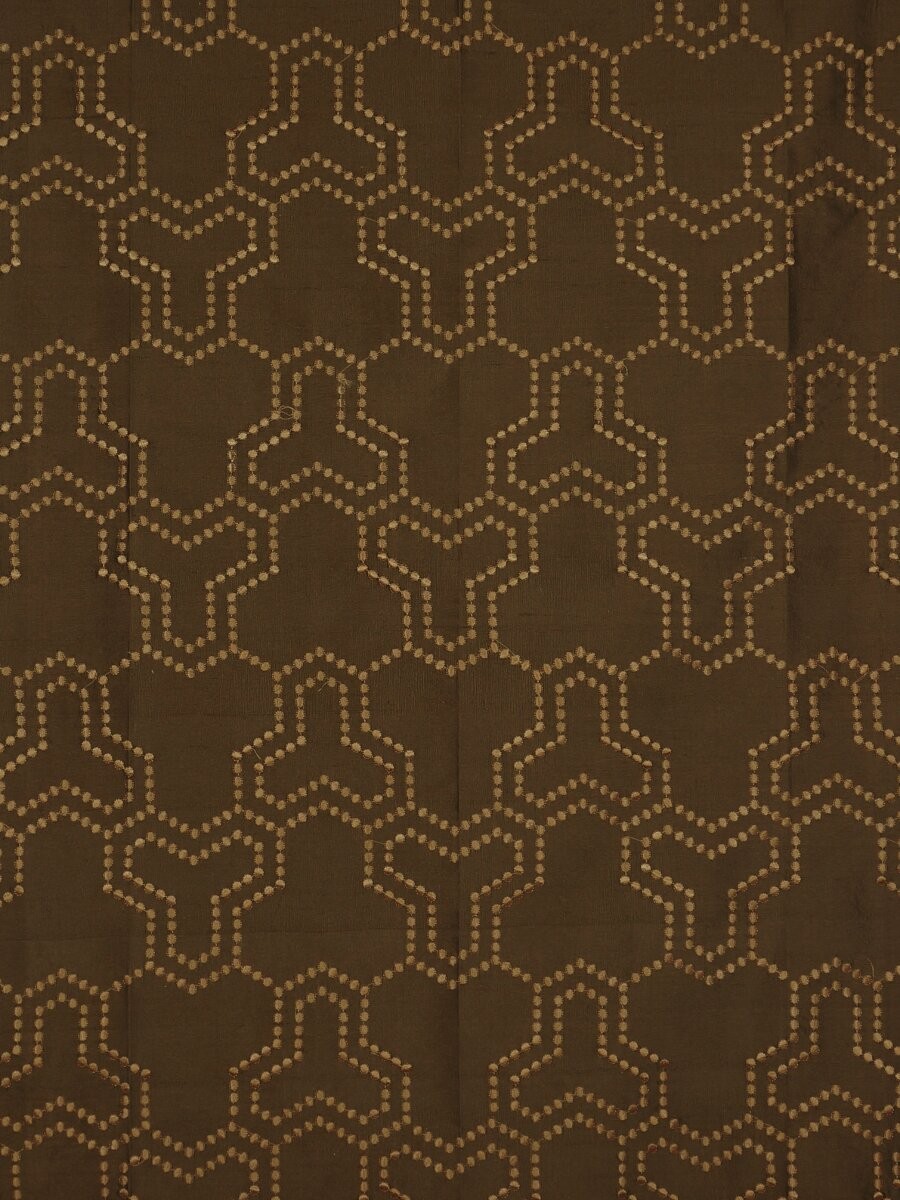 Halo Embroidered Simple Spots Dupioni Silk Fabric Sample