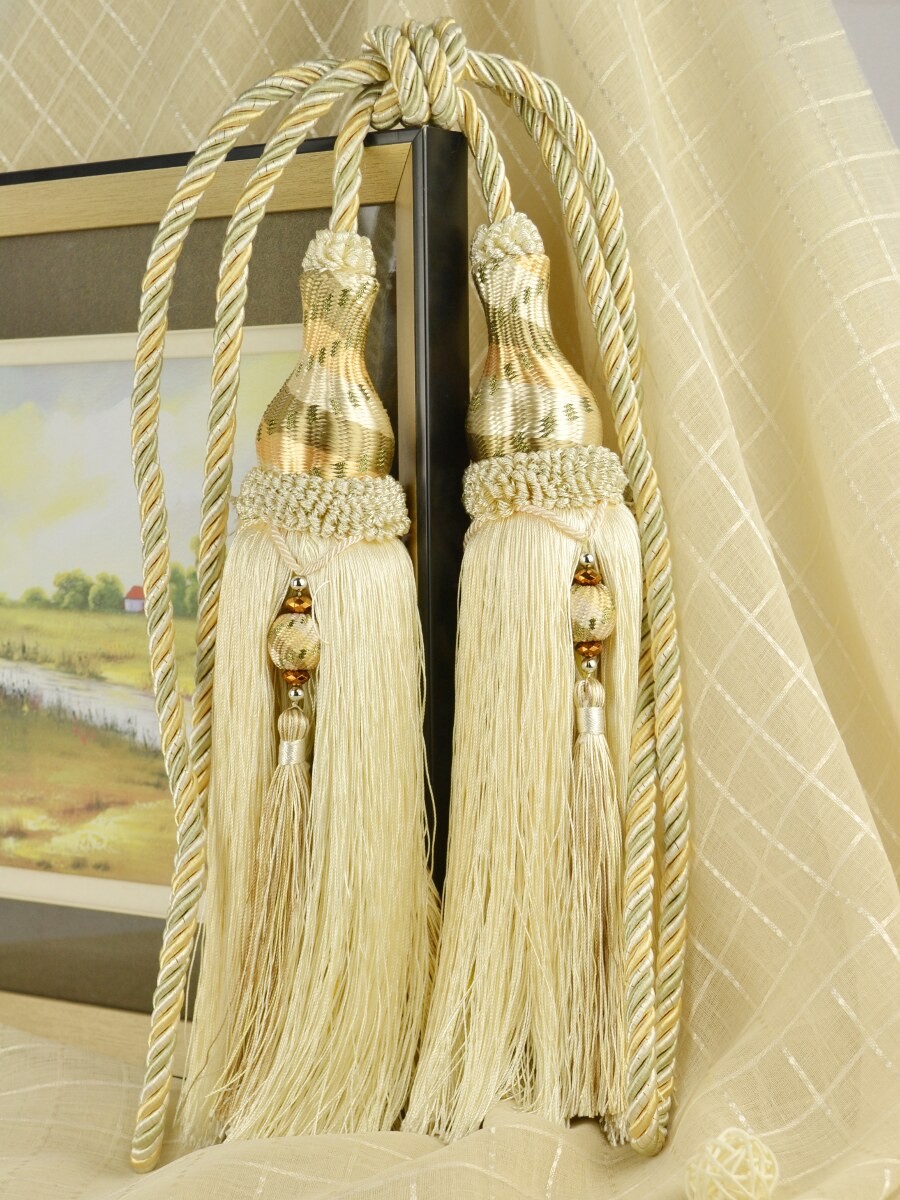 8 Colors QYM28 Polyester Curtain Tassel Tiebacks - Pair
