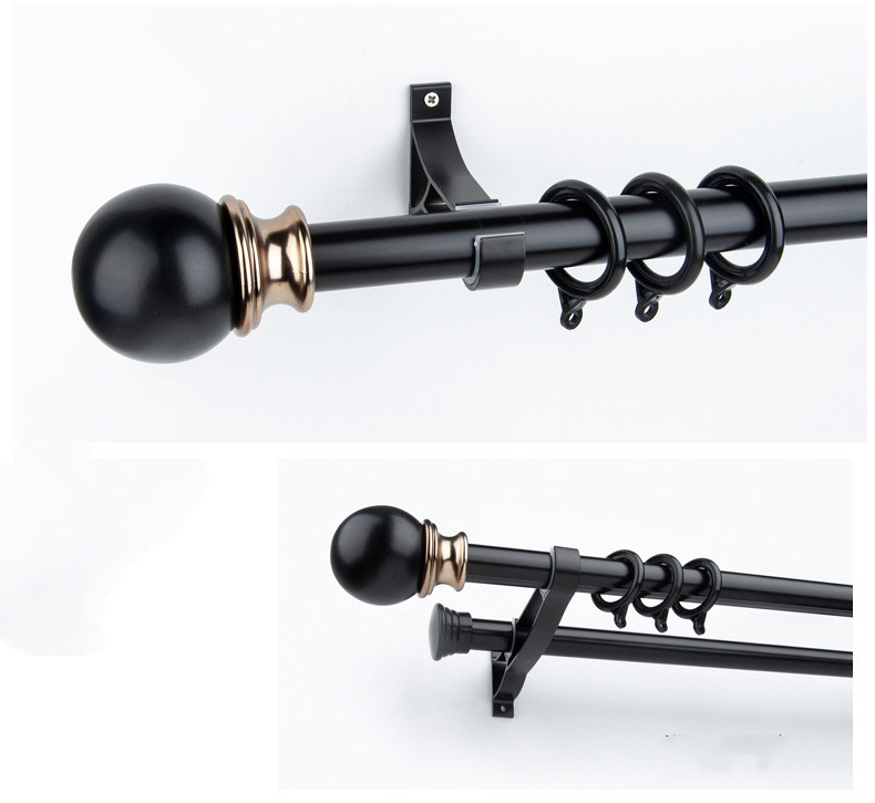 QYR37 1-1/8" Ivory Black Bronze Ball Finial Aluminum Alloy Single ...