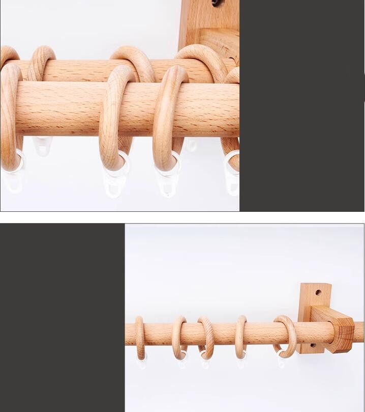 Custom Light Wooden Double Curtain Rods And Brackets – Cheery Curtains